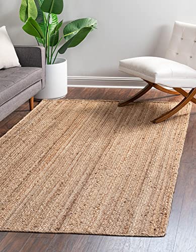 Unique Loom Braided Jute Collection Classic Quality Made Natural Hand Woven Area Rug (2' 0 x 3' 0 Rectangular, Natural)