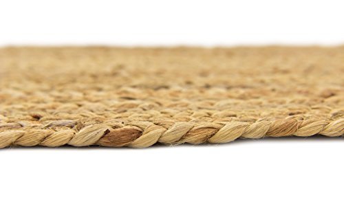 Unique Loom Braided Jute Collection Classic Quality Made Natural Hand Woven Area Rug (2' 0 x 3' 0 Rectangular, Natural)