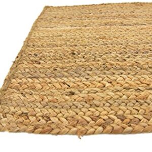 Unique Loom Braided Jute Collection Classic Quality Made Natural Hand Woven Area Rug (2' 0 x 3' 0 Rectangular, Natural)