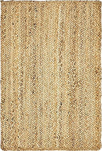 Unique Loom Braided Jute Collection Classic Quality Made Natural Hand Woven Area Rug (2' 0 x 3' 0 Rectangular, Natural)