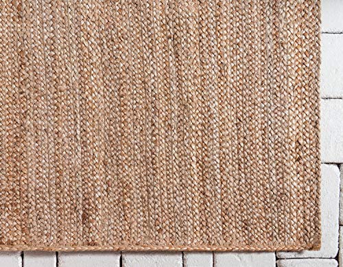 Unique Loom Braided Jute Collection Classic Quality Made Natural Hand Woven Area Rug (2' 0 x 3' 0 Rectangular, Natural)