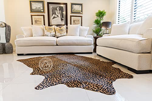 Jaguar Print Genuine Cowhide Rug 6 x 7 ft. 180 x 210 cm