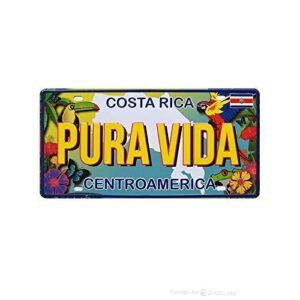 hchana vintage costa rica pura vida car license plate metal signs tin plaque wall poster for garage man cave cafe bar pub beer patio home decor