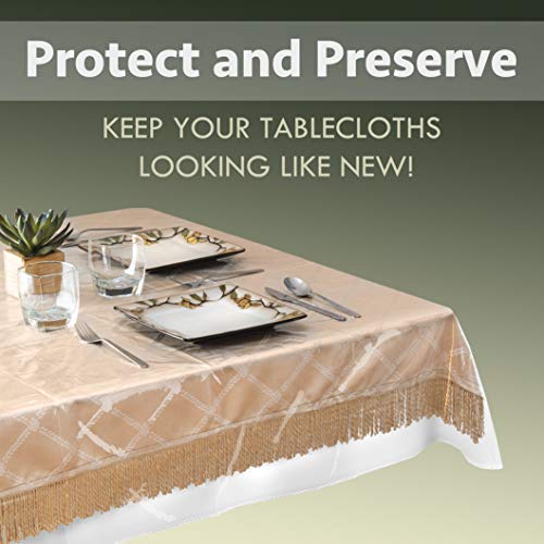 Elaine Karen Clear Plastic Tablecloth 100% Waterproof Table Protector Crystal Clear Plastic Cover for Dining Table Heavy Duty Vinyl, 54" x 72" Rectangle