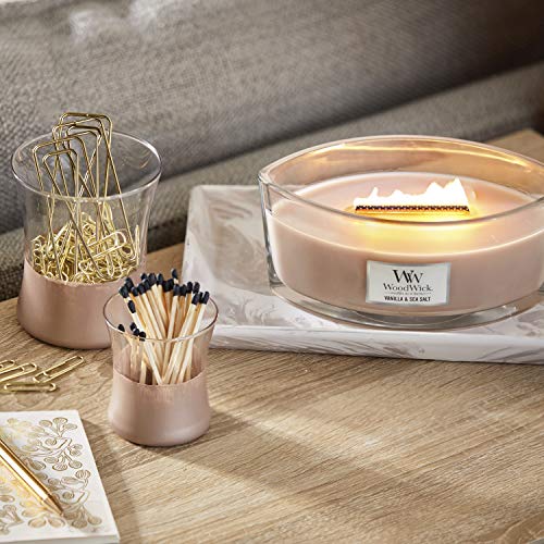 Woodwick Ellipse Scented Candle, Vanilla & Sea Salt, 16oz | Up to 50 Hours Burn Time