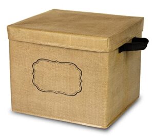 burlap storage box