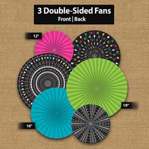 Chalkboard Brights Hanging Paper Fans