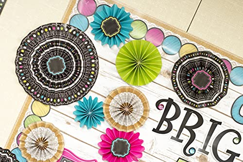 Chalkboard Brights Hanging Paper Fans