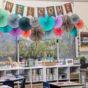 Shabby Chic Burlap Hanging Paper Fans