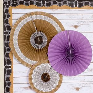 Shabby Chic Burlap Hanging Paper Fans