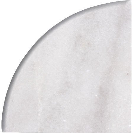 9'' X 9'' X 3/4'' Round Edge Bianco Imperial Marble Corner Shelf Piece Both Sides Honed