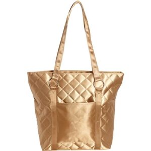 bellino savvy quilted fashion tote, gold, one size