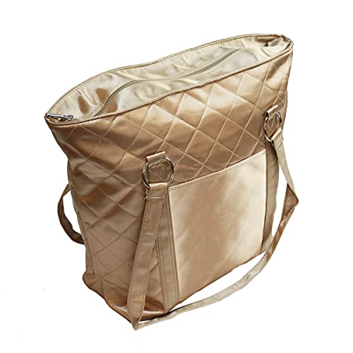 Bellino Savvy Quilted Fashion Tote, Gold, One Size