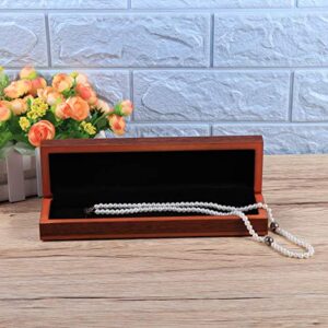 Vosarea Decorative Gift Storage Box Organizer for Jewelry Necklace Bracelet Watch Delicate Wooden Box for Women Girl Men - Rectangular