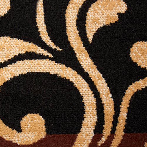 Home Dynamix Nile Modern Area Rug 2x7 Ebony Swirl