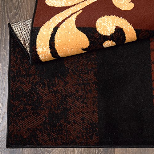 Home Dynamix Nile Modern Area Rug 2x7 Ebony Swirl