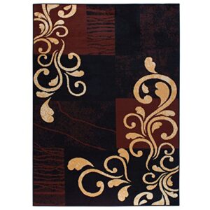 Home Dynamix Nile Modern Area Rug 2x7 Ebony Swirl