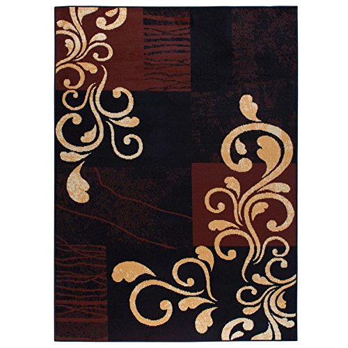 Home Dynamix Nile Modern Area Rug 2x7 Ebony Swirl