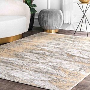 nuloom leora contemporary area rug, 5′ x 8′, gold