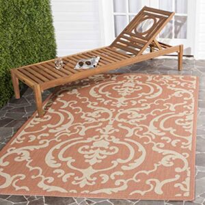 safavieh courtyard collection 8′ x 11′ terracotta / natural cy2663 indoor/ outdoor waterproof easy-cleaning patio backyard mudroom area-rug