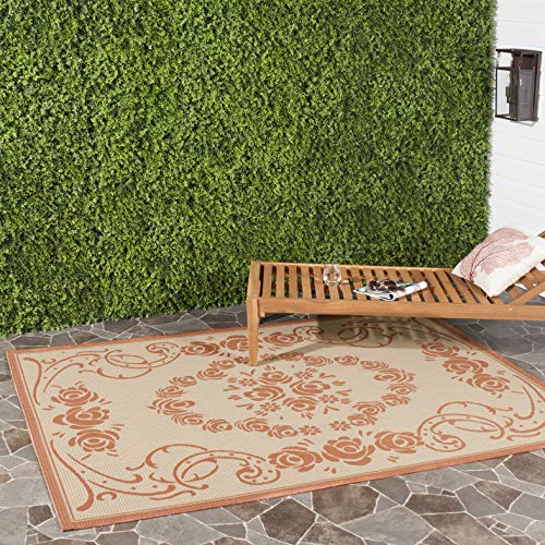 SAFAVIEH Courtyard Collection 8' x 11' Natural / Terra CY1893 Indoor/ Outdoor Waterproof Easy-Cleaning Patio Backyard Mudroom Area-Rug