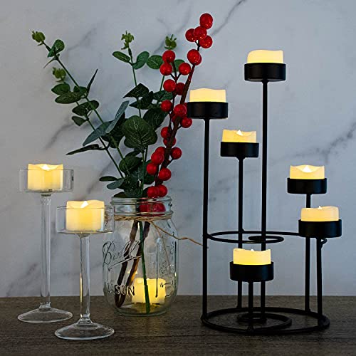 CANDLE IDEA 24 PCS LED Flameless Flickering Plastic Tealight Votive Candle Bulk Battery Operated/Electric Flicker Small Tea Lights Bright Fake Candles for Halloween Christmas Lantern Decorations