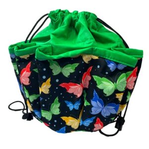 abs novelties butterfly pattern 10 pocket tote black … (green)