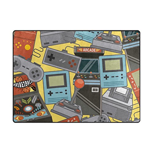 My Daily Classic Videogames Pattern Area Rug 4'10" x 6'8", Living Room Bedroom Kitchen Decorative Lightweight Foam Printed Rug