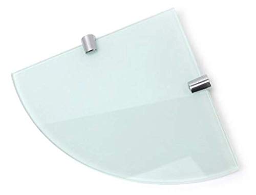 BSM Marketing Multi Pack White Toughened 6mm Glass Corner Shelves 2 x 200mm (8" Approx) Shelves