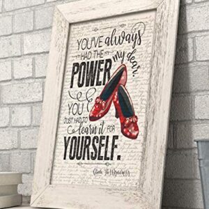 Wizard of Oz Art - You've Always Had The Power My Dear - Glinda the Good Witch to Dorothy - 11x14 Unframed Art Wizard of Oz Poster Print - Great Wizard of Oz Gifts, Office Decor and Dorothy Decoration