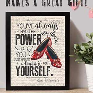 Wizard of Oz Art - You've Always Had The Power My Dear - Glinda the Good Witch to Dorothy - 11x14 Unframed Art Wizard of Oz Poster Print - Great Wizard of Oz Gifts, Office Decor and Dorothy Decoration