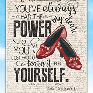 Wizard of Oz Art - You've Always Had The Power My Dear - Glinda the Good Witch to Dorothy - 11x14 Unframed Art Wizard of Oz Poster Print - Great Wizard of Oz Gifts, Office Decor and Dorothy Decoration