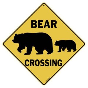 crosswalks bear silhouette crossing 12″ x 12″ aluminum sign (x210)