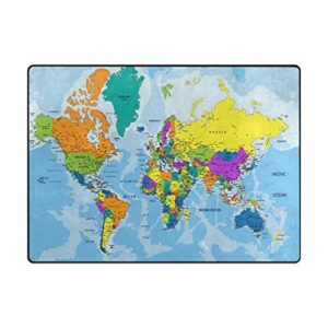 ALAZA Colorful World Map Area Rug Rugs for Living Room Bedroom 7' x 5'