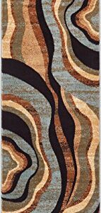 Well Woven Barclay Nirvana Waves Multi / Blue Modern Area Rug 2'3" X 7'3" Runner