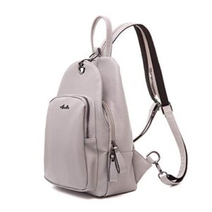 amelie galanti small backpack purse for women, backpack handbags lightweight pu nylon sling purse with convertible shoulder strap (l grey-pu)