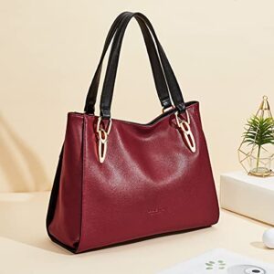 Cow Leather Tote Handbags for Women Top-handle Purse Lady Pocketbooks Shoulder Bags Work Tote Bags