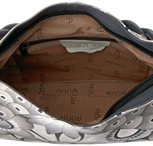 Anna by Anuschka womens genuine Top Handle Handbag, Patchwork Pewter, One Size US