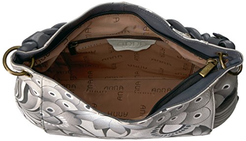 Anna by Anuschka womens genuine Top Handle Handbag, Patchwork Pewter, One Size US