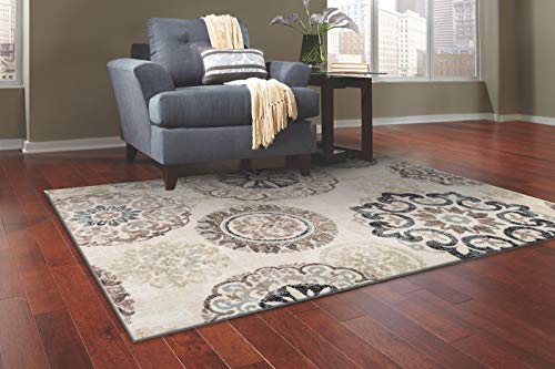 L'Baiet Katie Beige Brown Floral Ikat Pattern Mid-Century Modern Indoor 8' x 10' Area Rug