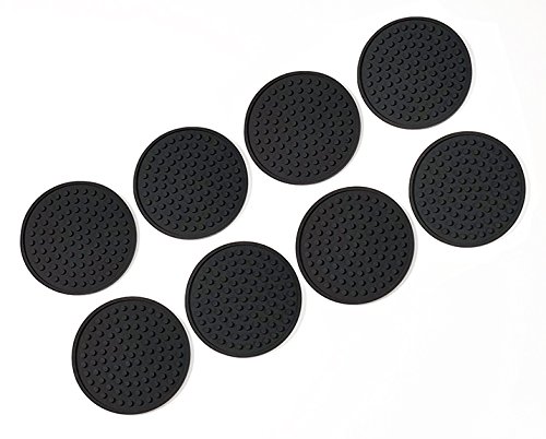 Better Kitchen Products 8 Piece Silicone Coaster Set, Black