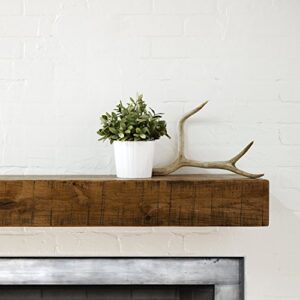 dogberry collections rustic mantel shelf, 72 in, aged oak