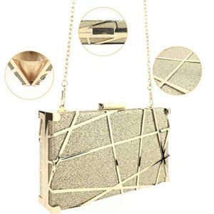 Women Evening Clutch Bag Exquisite Metal Hollow Out Design Evening Purse Wedding Bridal Handbag