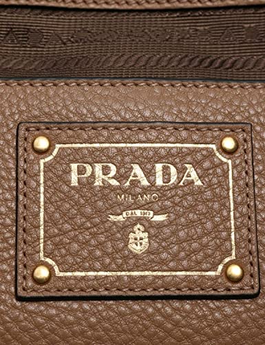 Prada Women's Brown Vitello Phenix Shopping Tote Top Handle Bag Shoulder Bag 1BG865