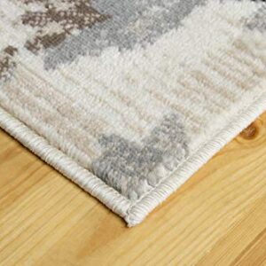 L'Baiet Quinn Grey Blue Beige Traditional Floral Botanical Shabby Chic Indoor 5' x 7' Area Rug