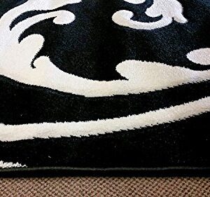 Hollywood Modern Contemporary Area Rug Black & White Design 290 (5 Feet 2 Inch X 7 Feet 1 Inch)