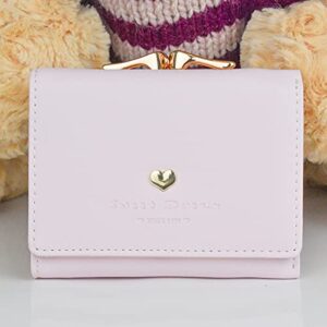 Sweet Dream Women Cute Small Pink Wallet Card Holder Short Trifold Wallet Lady Coin Purse