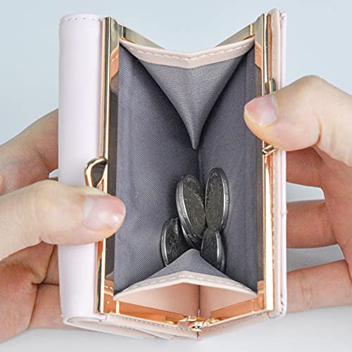 Sweet Dream Women Cute Small Pink Wallet Card Holder Short Trifold Wallet Lady Coin Purse