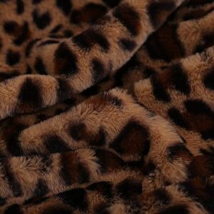 MYRU Velboa Super Soft Leopard Blanket Double Layer Bedding Thick Sofa Cover Furry Fuzzy Fax Fur Throw Blanket (Brown,51 x 63 Inch)