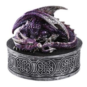 pacific giftware medieval fantasy mythical dragon lidded treasure trinket box